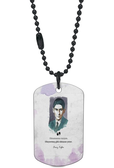 Rowalsi Franz Kafka Siyah Renk Künye / Kolye DFT2730 Rowalsi Franz Kafka Siyah Renk Künye / Kolye DFT2730