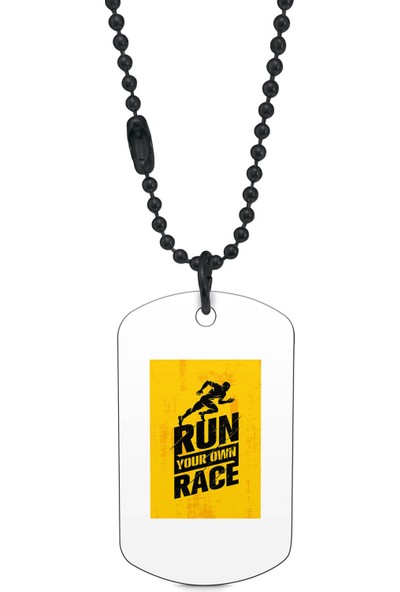 Rowalsi Run Your Own Race Siyah Renk Künye / Kolye DFT2084