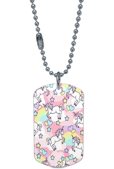 Rowalsi Unicorn Gümüş Renk Künye / Kolye DFT2487 Rowalsi Unicorn Gümüş Renk Künye / Kolye DFT2487