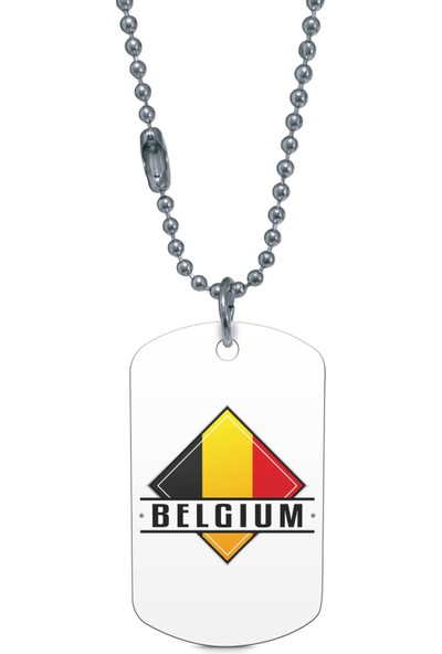 Rowalsi Belçika Gümüş Renk Künye / Kolye DFT2258 Rowalsi Belçika Gümüş Renk Künye / Kolye DFT2258