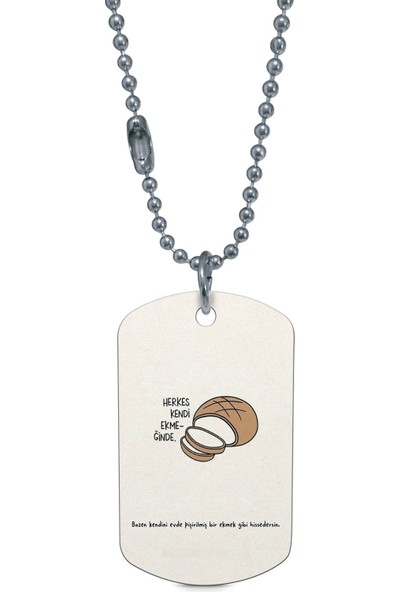 Rowalsi Ekmeğimizdeyiz Gümüş Renk Künye / Kolye DFT3970 Rowalsi Ekmeğimizdeyiz Gümüş Renk Künye / Kolye DFT3970