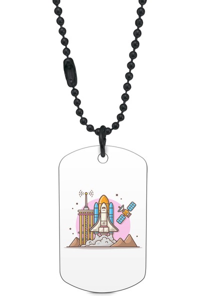 Rowalsi Uzay Mekiği Siyah Renk Künye / Kolye DFT1878