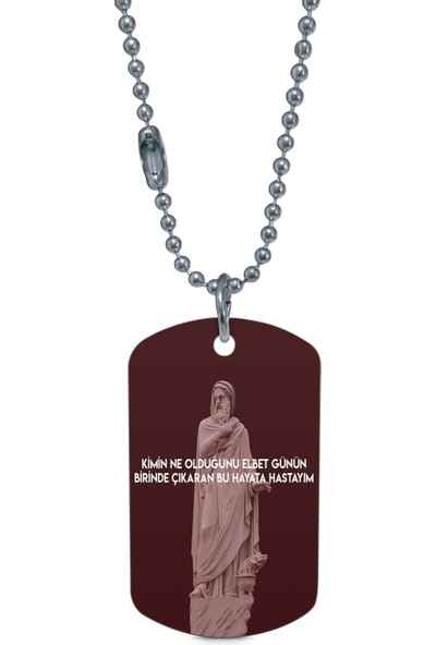 Rowalsi Heykel Gümüş Renk Künye / Kolye DFT2533