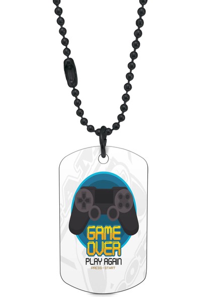 Rowalsi Game Over Siyah Renk Künye / Kolye DFT5320