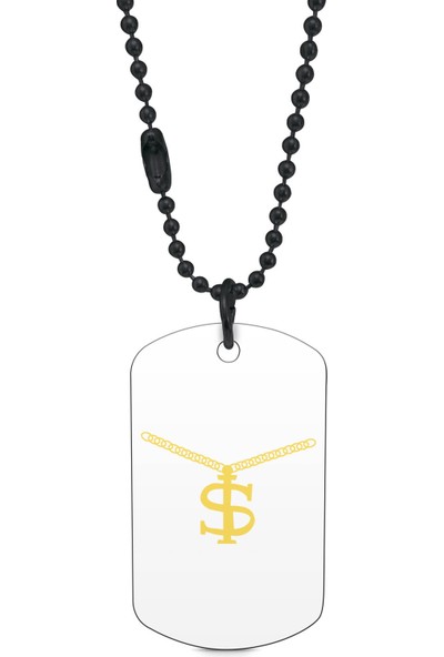 Rowalsi Dolar Siyah Renk Künye / Kolye DFT1685 Rowalsi Dolar Siyah Renk Künye / Kolye DFT1685