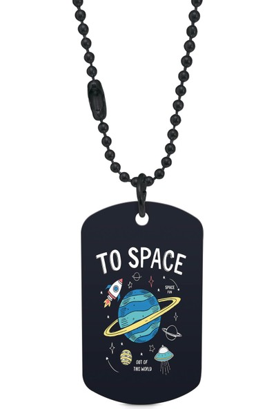 Rowalsi To Space Siyah Renk Künye / Kolye DFT5293