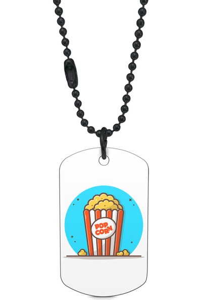 Rowalsi Popcorn Siyah Renk Künye / Kolye DFT1081