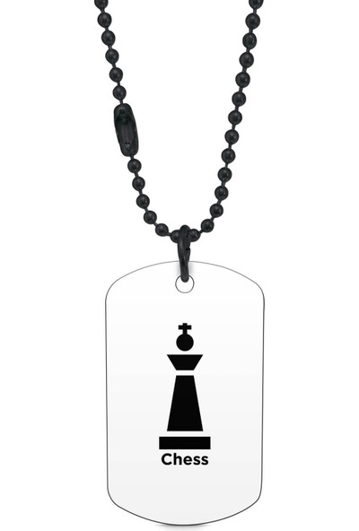 Rowalsi Chess Siyah Renk Künye / Kolye DFT1738 Rowalsi Chess Siyah Renk Künye / Kolye DFT1738