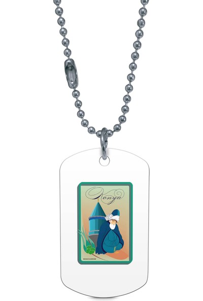 Rowalsi Mevlana Gümüş Renk Künye / Kolye DFT1449