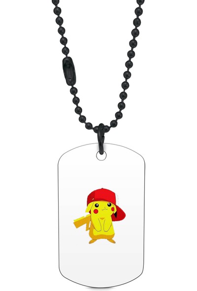 Rowalsi Pikachu Pokemon Siyah Renk Künye / Kolye DFT1054