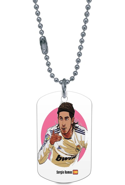 Rowalsi Sergio Ramos Gümüş Renk Künye / Kolye DFT4554 Rowalsi Sergio Ramos Gümüş Renk Künye / Kolye DFT4554