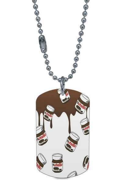 Rowalsi Nutella Gümüş Renk Künye / Kolye DFT4930 Rowalsi Nutella Gümüş Renk Künye / Kolye DFT4930