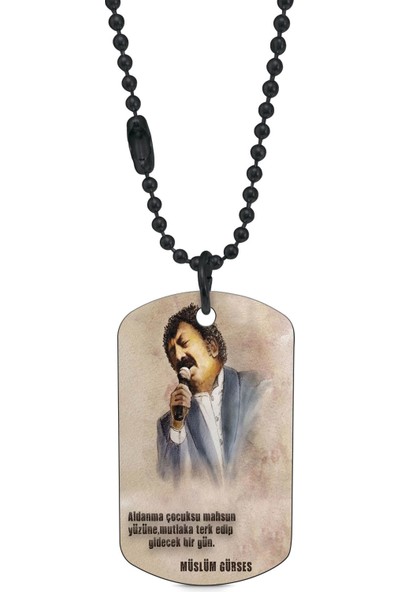 Rowalsi Müslüm Gürses Siyah Renk Künye / Kolye DFT5071