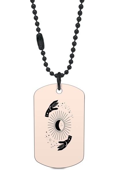 Rowalsi Güneş Siyah Renk Künye / Kolye DFT2316