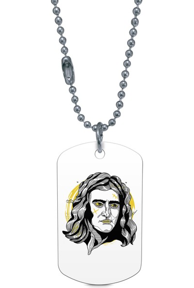 Rowalsi Isaac Newton Gümüş Renk Künye / Kolye DFT910 Rowalsi Isaac Newton Gümüş Renk Künye / Kolye DFT910