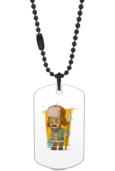 Rowalsi Balıkçı Siyah Renk Künye / Kolye DFT1362