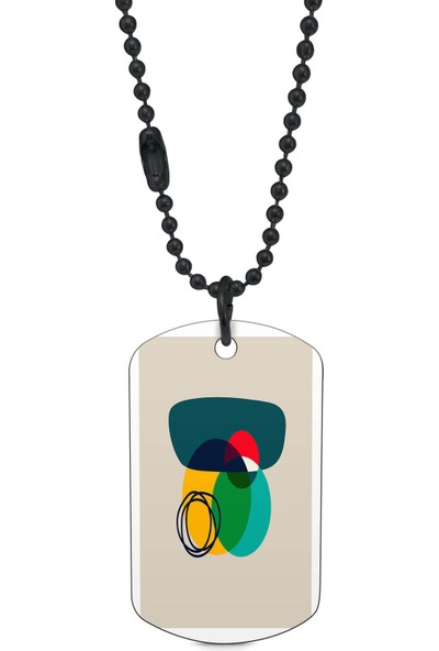 Rowalsi Şekiller Siyah Renk Künye / Kolye DFT5215