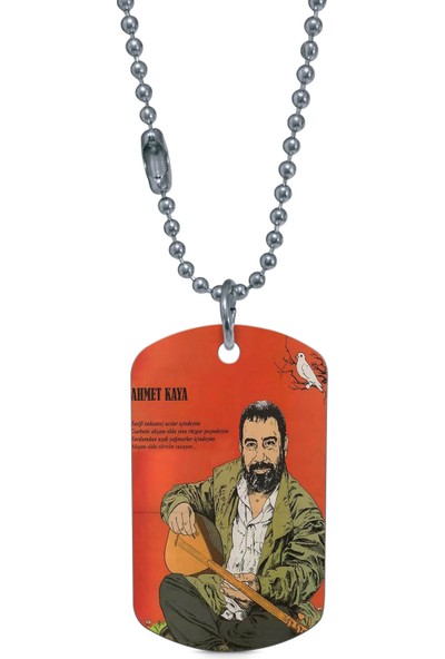 Rowalsi Ahmet Kaya Gümüş Renk Künye / Kolye DFT4069