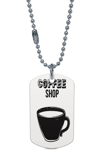 Rowalsi Coffee Shop Gümüş Renk Künye / Kolye DFT5208 Rowalsi Coffee Shop Gümüş Renk Künye / Kolye DFT5208