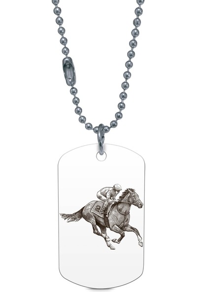 Rowalsi At Yarışı Gümüş Renk Künye / Kolye DFT746 Rowalsi At Yarışı Gümüş Renk Künye / Kolye DFT746