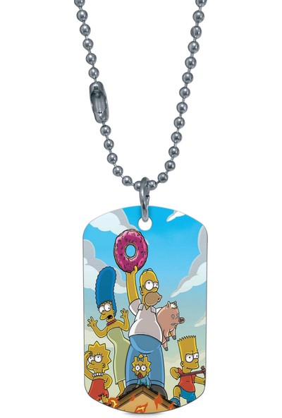 Rowalsi Simpsons Gümüş Renk Künye / Kolye DFT3830 Rowalsi Simpsons Gümüş Renk Künye / Kolye DFT3830