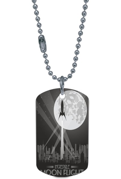 Rowalsi Moon Flight Gümüş Renk Künye / Kolye DFT563 Rowalsi Moon Flight Gümüş Renk Künye / Kolye DFT563