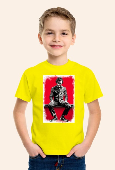 Karya Butik Joker Baskılı Sarı Çocuk T-Shirt 03