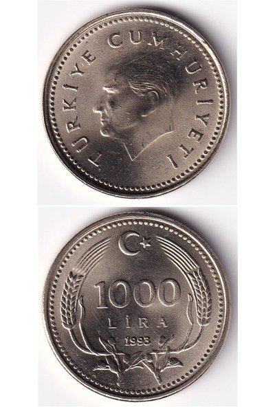 Benim Koleksiyonum 1.000 Lira (1993) Çil Eski Madeni Para Benim Koleksiyonum 1.000 Lira (1993) Çil Eski Madeni Para
