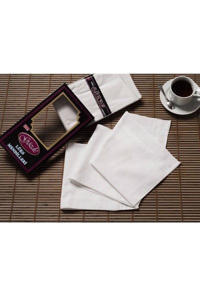 Luwi Shopping Gözde Siyah Kutulu 42X42CM 12 Adet Kumaş Mendil-Gm Beyaz Luwi Shopping Gözde Siyah Kutulu 42X42CM 12 Adet Kumaş Mendil-Gm Beyaz