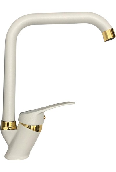 Moonight Beyaz Gold Lüx Köşe Borulu Mutfak Eviye Bataryası Moonight Beyaz Gold Lüx Köşe Borulu Mutfak Eviye Bataryası