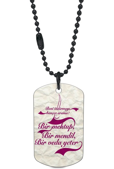 Rowalsi Beni Öldürmeye Hancer Arama Siyah Renk Künye / Kolye DFT2738