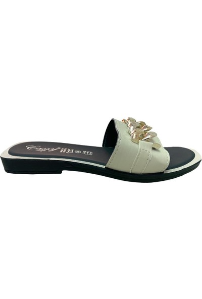 Zondersan 67 Cassy 23 Zincir Detaylı Kadın Terlik /bej/36