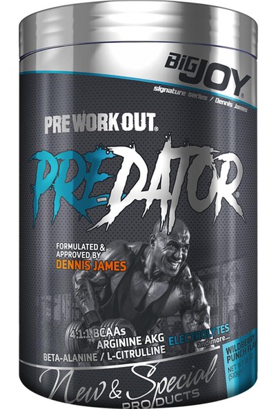 Bigjoy Sports Pre-Dator 510g Pre-Workout Orman Meyveli 30 Servis Bigjoy Sports Pre-Dator 510g Pre-Workout Orman Meyveli 30 Servis