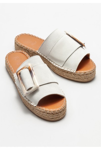 Elle Shoes Beyaz Deri Kadın Espadril Elle Shoes Beyaz Deri Kadın Espadril