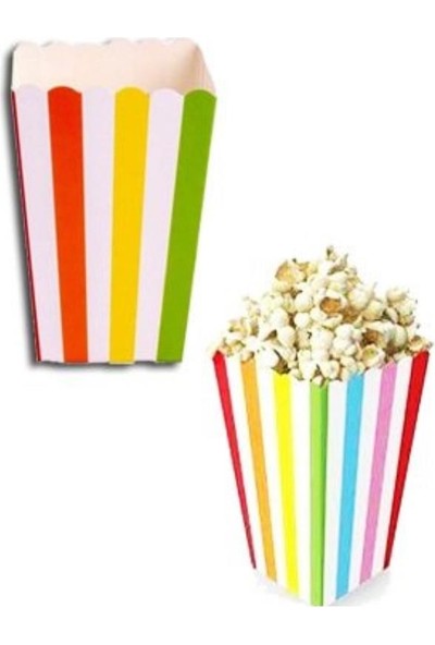 Barış Süs Mısır Kutusu Renkli Çizgili 8 Li