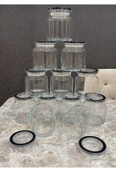 Yzhome 12'li Üstten Görünebilen Cam Vakum Kapaklı Cam Kavanoz Erzak Saklama Kabı 500ML Yzhome 12'li Üstten Görünebilen Cam Vakum Kapaklı Cam Kavanoz Erzak Saklama Kabı 500ML