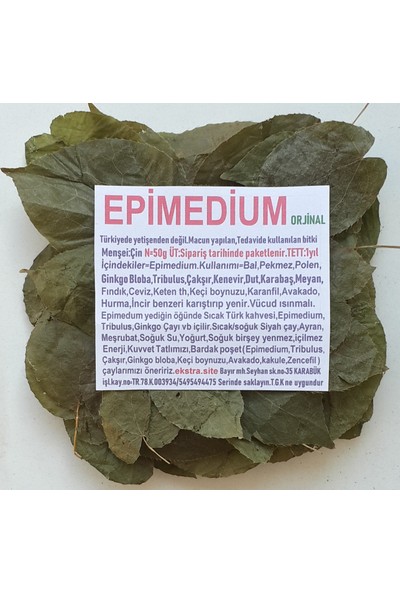 Epimedium Yaprak 50G Menşei: Çin Epimedium Yaprak 50G Menşei: Çin