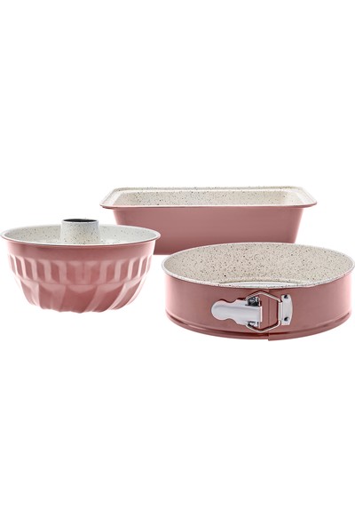Karaca Retro 3 Parça Pembe Kek Kalıbı Seti Karaca Retro 3 Parça Pembe Kek Kalıbı Seti