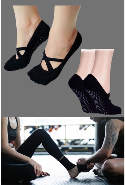 3' Lü Paket Kaydırmaz Bayan Dans Pilates ve Yoga Çorabı Kadın Çorabı Bayan Çorabı Babet