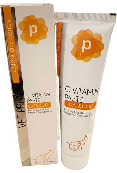 Vet Prive Kedi ve Köpekler Için Vitamin C Desteği Pasta 100 gr Vet Prive Kedi ve Köpekler Için Vitamin C Desteği Pasta 100 gr