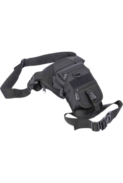 Case Club Tactical Siyah Tabanca Bölmeli Bel ve Bacak Çantası Darbe Emici