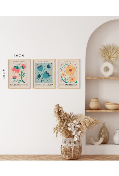 Softn Soft Çiçek Desenli Modern Ahşap Çerçeveli Tablo-Salon Oturma Odası Yatak Odası Mutfak Ofis 3'lü Set Softn Soft Çiçek Desenli Modern Ahşap Çerçeveli Tablo-Salon Oturma Odası Yatak Odası Mutfak Ofis 3'lü Set
