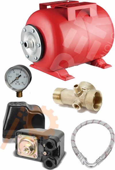 CRW50-İ 50 Lt Full Set Yatay Hidrofor Genleşme Tankı - Manometre + Durug Şalter + Beşyol + 70CM Flex CRW50-İ 50 Lt Full Set Yatay Hidrofor Genleşme Tankı - Manometre + Durug Şalter + Beşyol + 70CM Flex