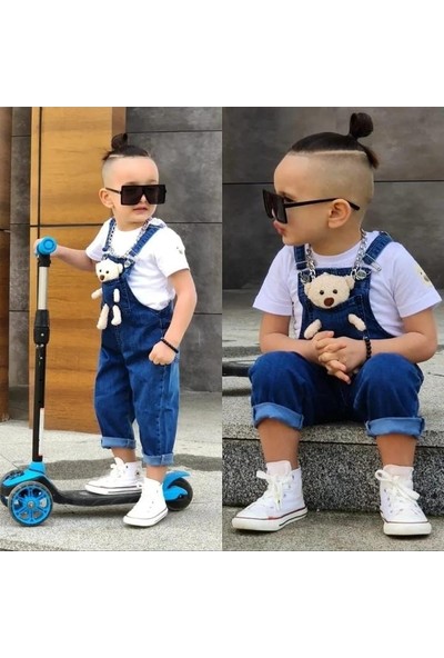 Polat Kids Kot Ayıcık Aksesuarlı Tulum Tişört Dahildir