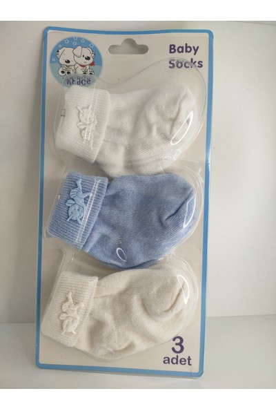 Akface Arılı 0-6 Ay Yenidoğan Pamuklu Bebek Çorabı