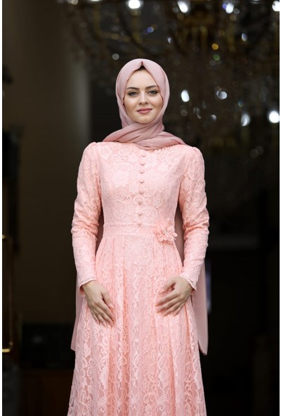 Moda Çizgi Ahunisa Henna Abiye Pudra 5646 Moda Çizgi Ahunisa Henna Abiye Pudra 5646