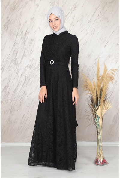 Moda Çizgi Ahunisa Tanem Abiye Siyah 6525