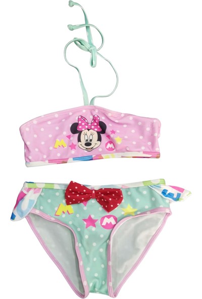 Minnie Mouse Lisanslı Kız Çocuk Bikini Takım
