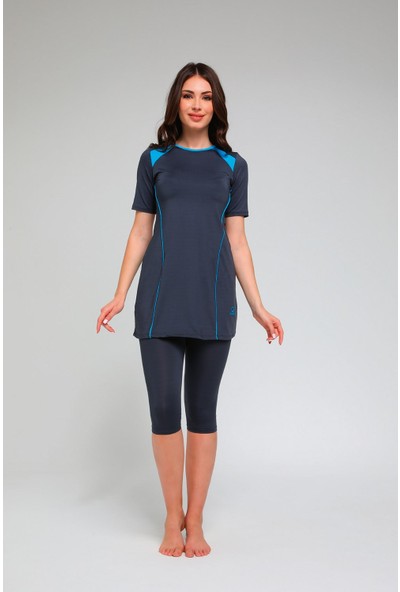 Chelly Kadın Likralı Yarım Kol Yarı Kapalı Tesettür Mayo S9260