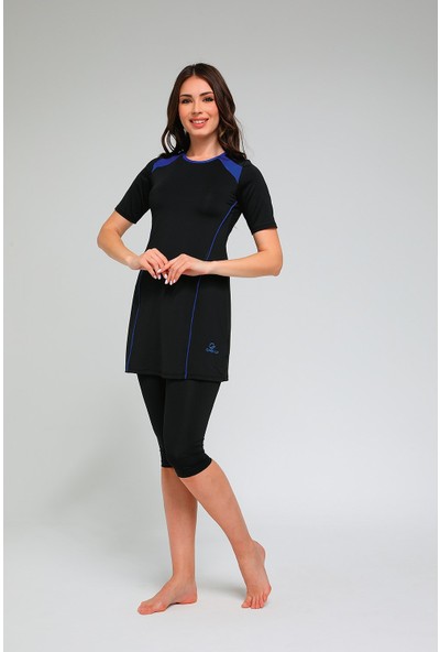 Chelly Kadın Likralı Yarım Kol Yarı Kapalı Tesettür Mayo S9260